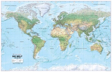 World map poster - framed or as bulletin board